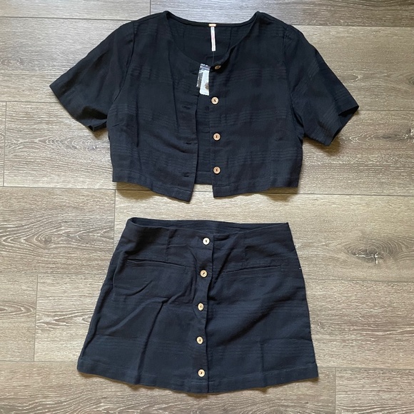 Free People | Skirts | Nwt Cotton Linen Free People Skirt Set | Poshmark